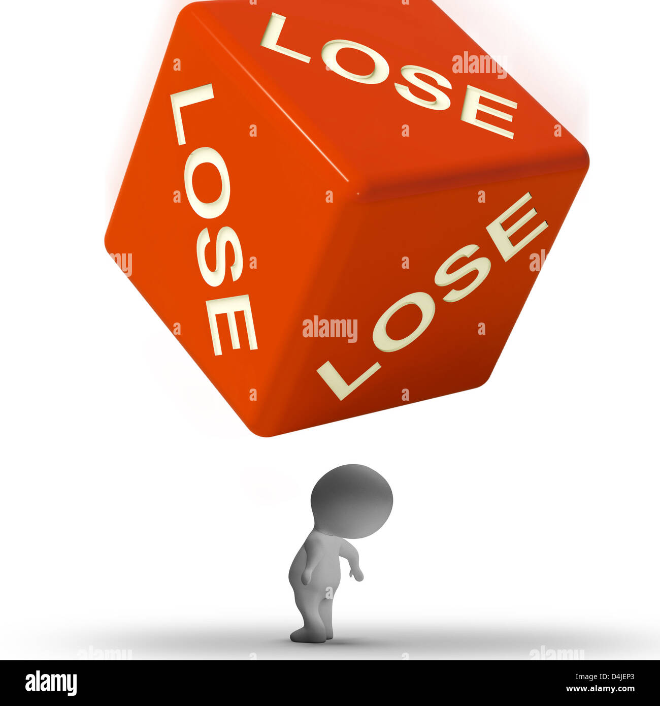 Lose Dice Representing Defeat Failure And Loss Stock Photo - Alamy