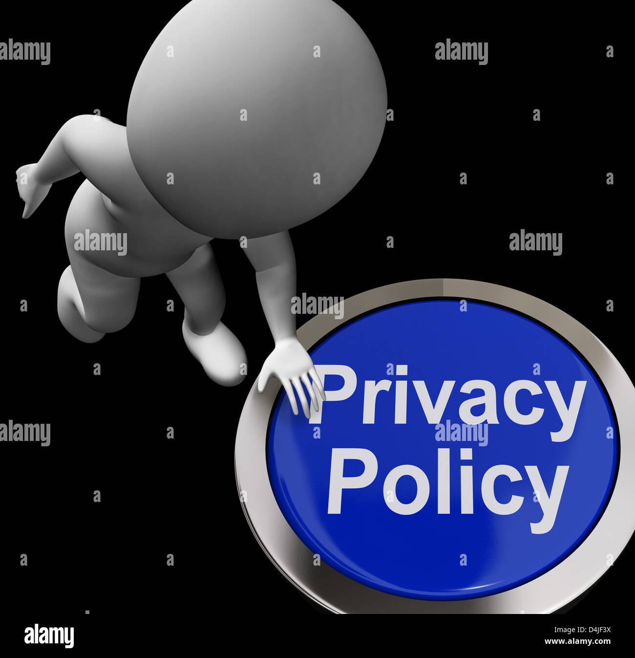 Privacy Policy Button Showing The Company Data Protection Terms Stock ...