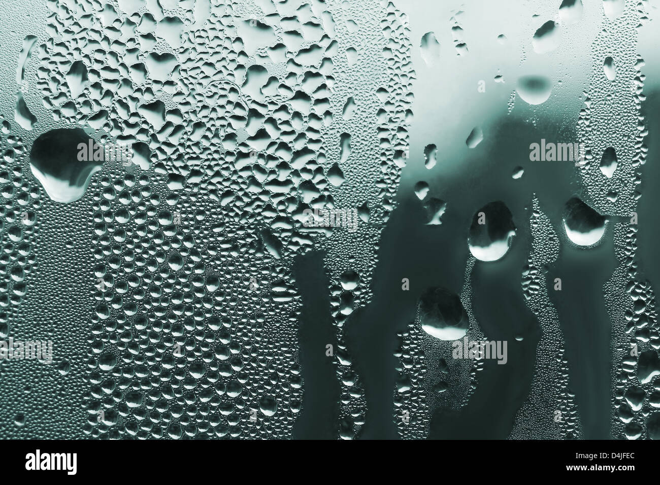 large and fine water drops on window glass Stock Photo - Alamy
