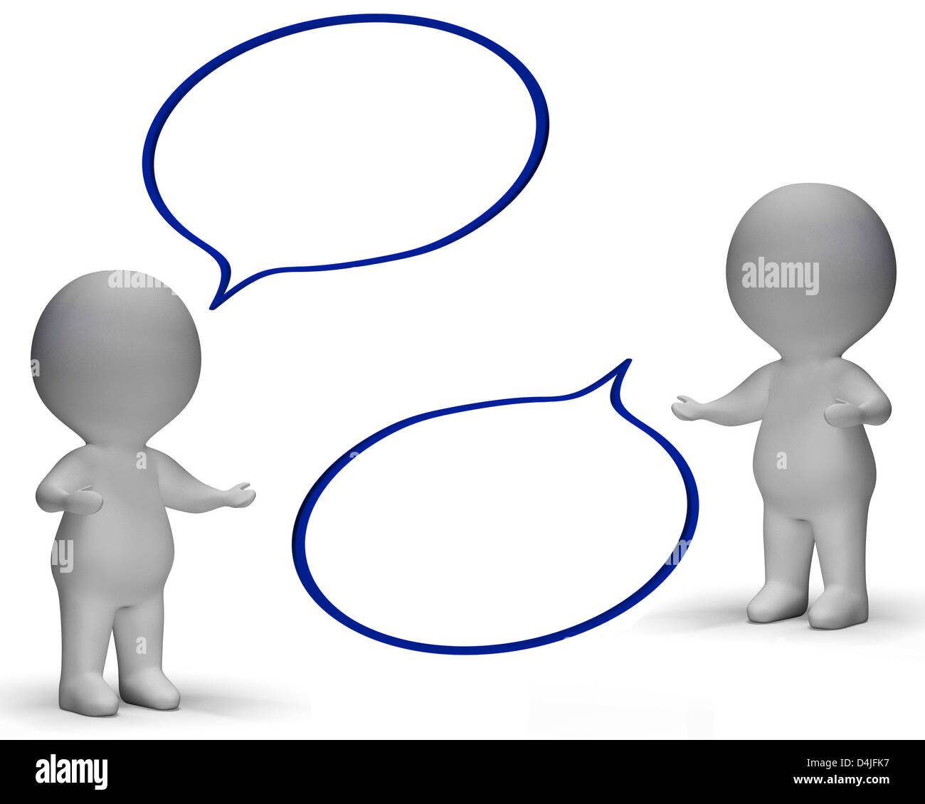 Speech Bubbles And 3d Characters Showing Discussion And Gossip Stock ...