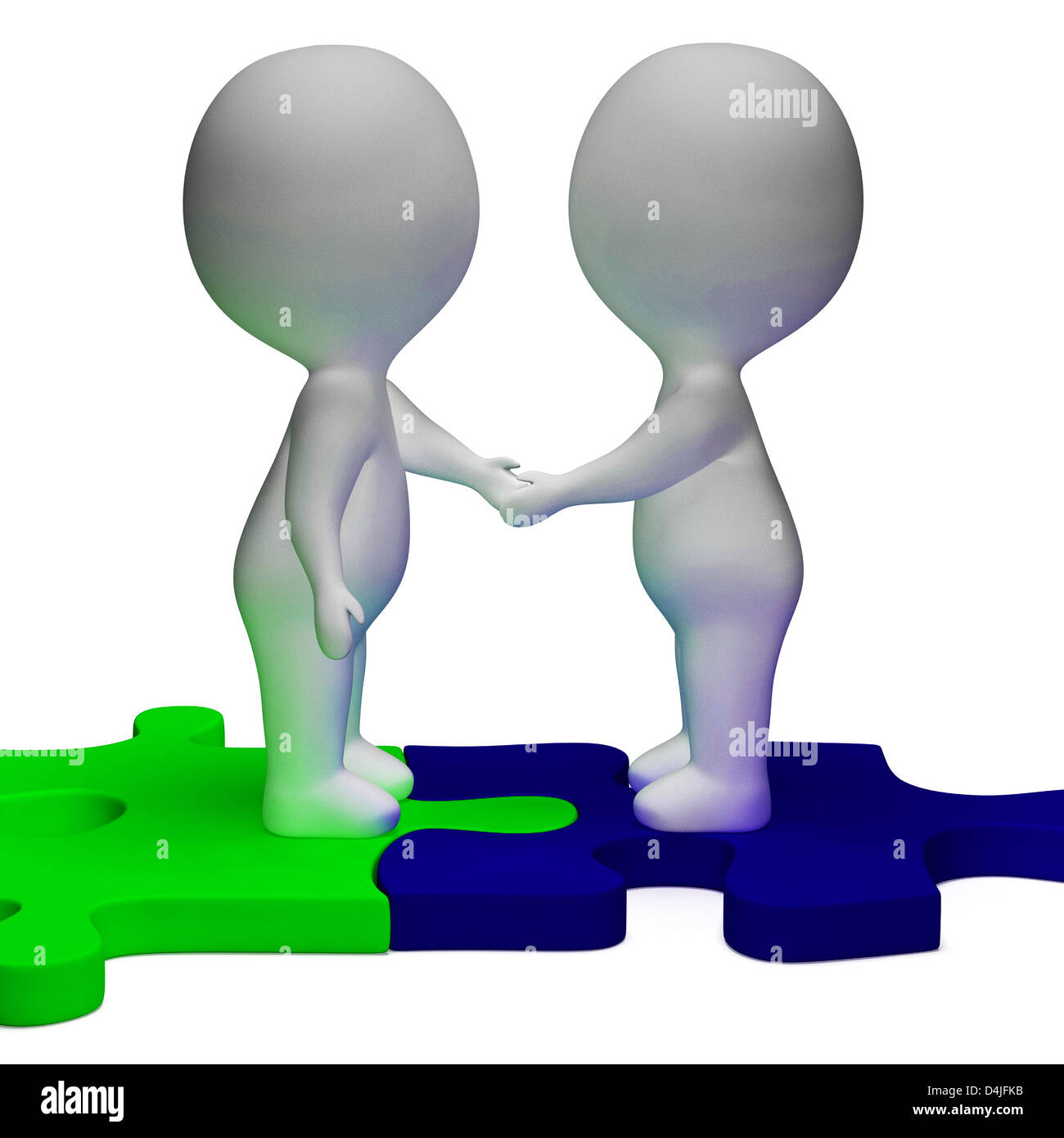 Shaking Hands 3d Characters Showing Partners And Solidarity Stock Photo ...