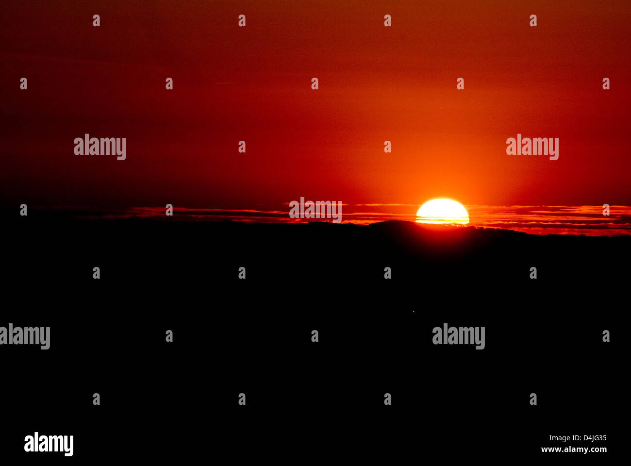 Sun setting in Aarhus V, Denmark Stock Photo - Alamy