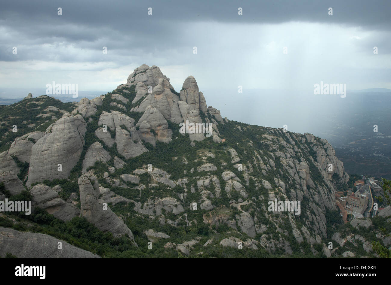 Monistrol de Montserrat, Spain, summit of the mountain range with the ...