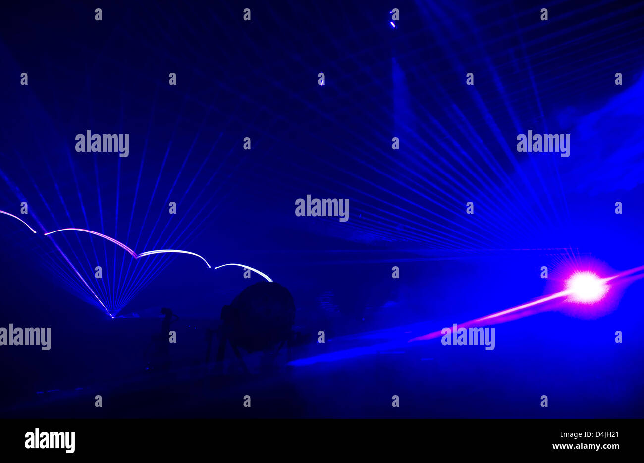 Hamburg, Germany. 14th March 2013. Laser bolts are pictured during the ...