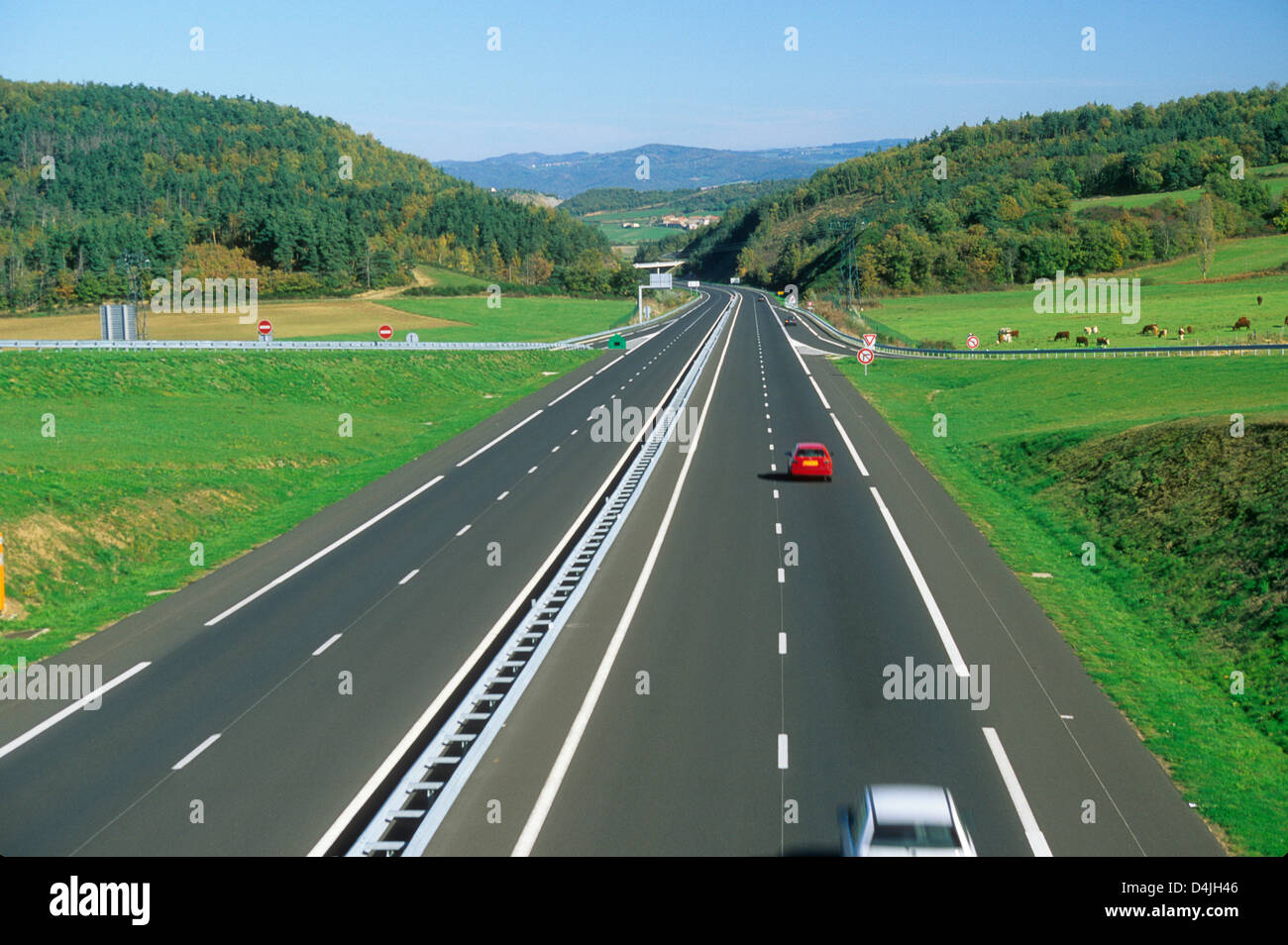 Autoroute motorway A75, Auvergne, France, Europe Stock Photo - Alamy