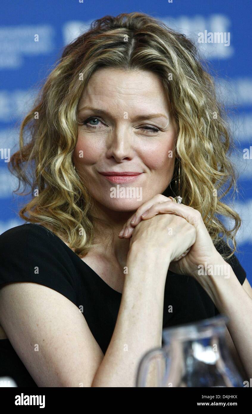 US actress Michelle Pfeiffer gestures during the press conference for ...