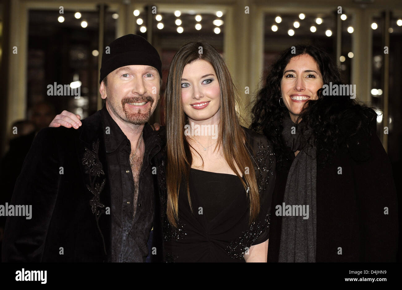 Musician ?The Edge? (L-R), one of his daughters and his wife Morleigh ...