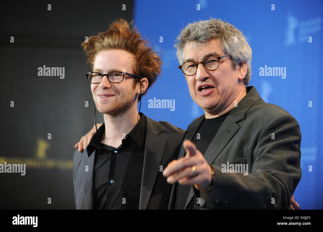 British director Richard Loncraine (R) and Canadian actor Mark Rendall ...