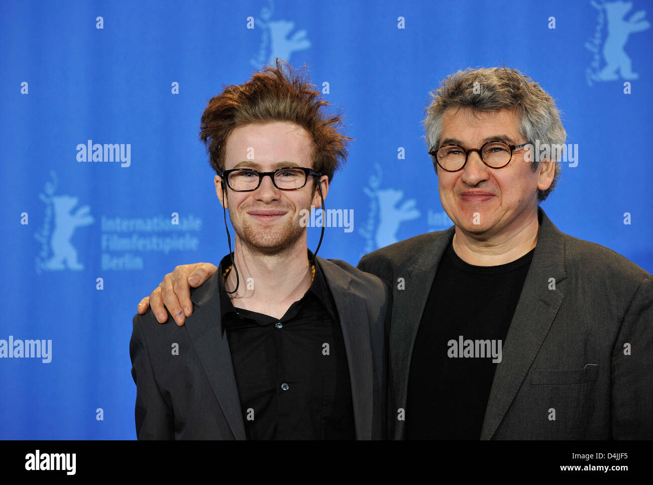British director Richard Loncraine (R) and Canadian actor Mark Rendall ...