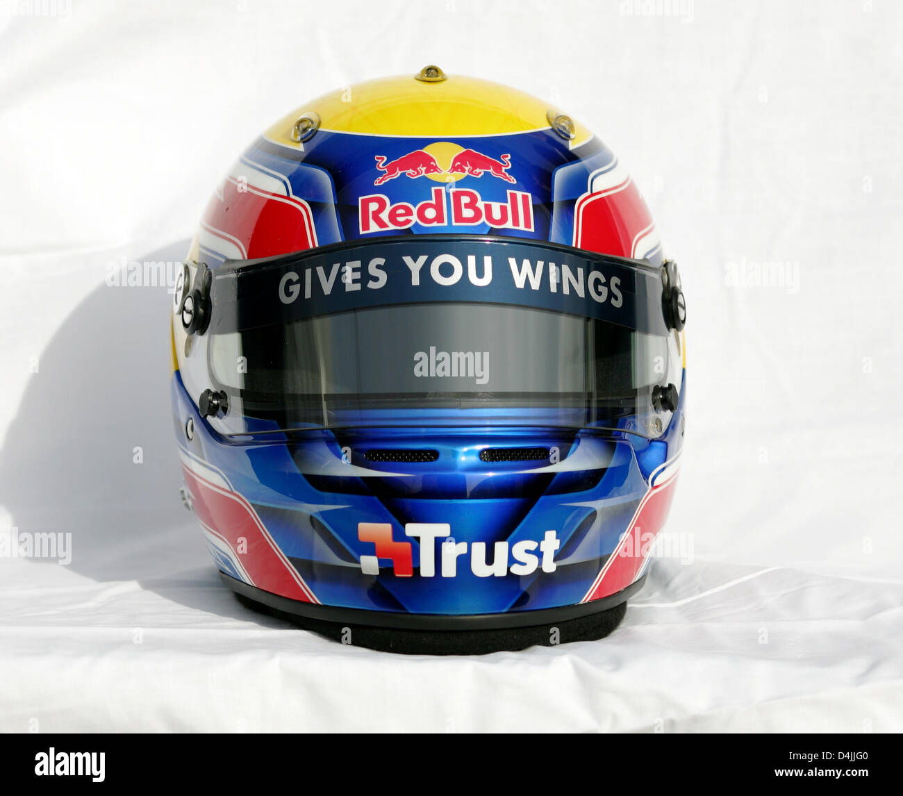 The helmet of Australian Formula One driver Mark Webber of Red Bull ...