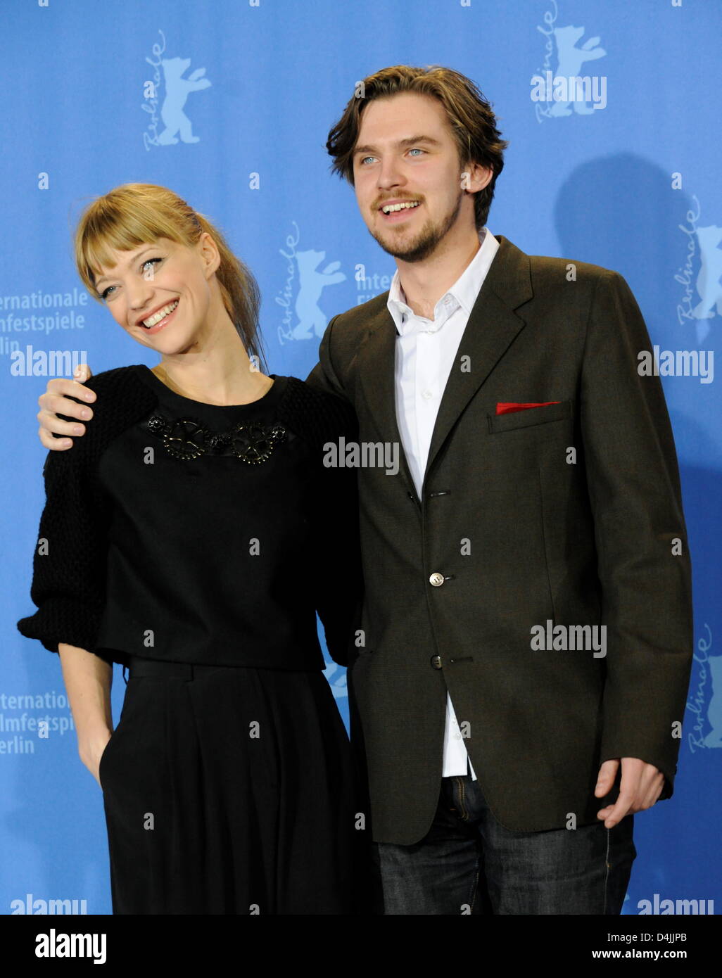 German actress Heike Makatsch and British actor Dan Stevens pose at the ...