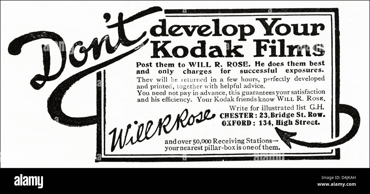 Kodak advertisement 1920s hi-res stock photography and images - Alamy