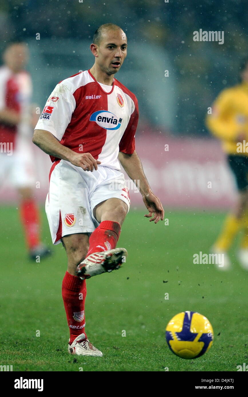 Cottbus?s Stanislav Angelov seen in action during the Bundesliga match ...