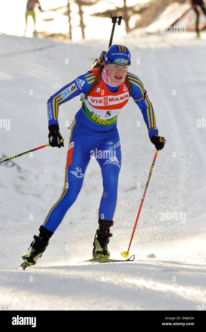 Caption:Sweden?s Helena Jonsson competes over 10 kilometres at the ...
