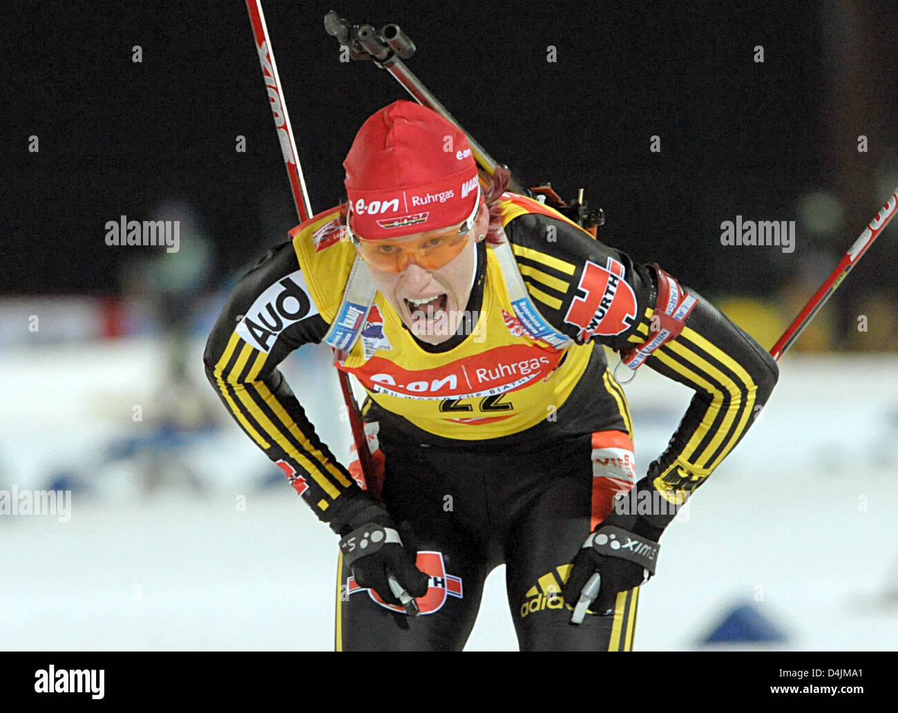 German Kati Wilhelm is on her way to win another gold medal at the ...