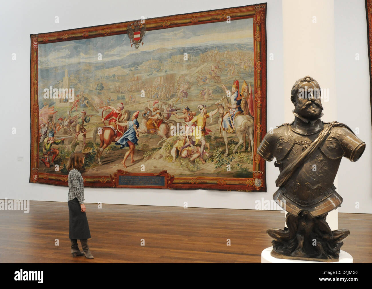 The picture shows a work by Jodocus de Vos, ?First cavalry battles at ...