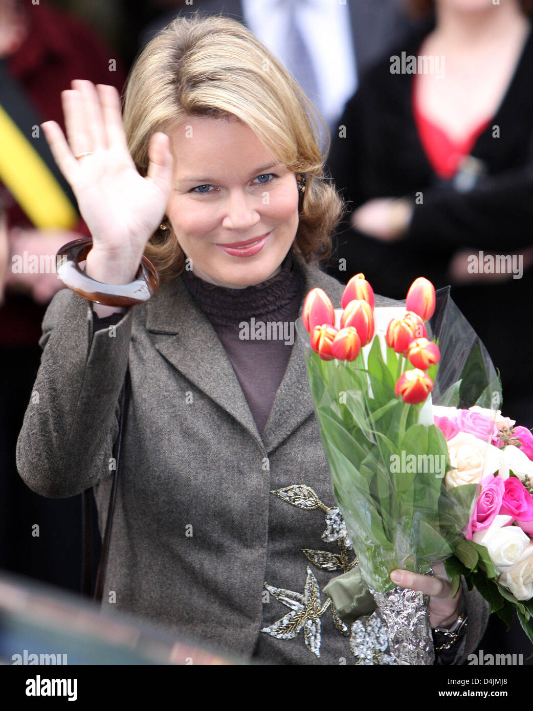 Crown Princess Mathilde of Belgium visits the new Braille museum on the ...