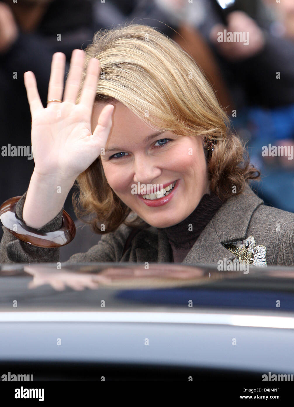 Crown Princess Mathilde of Belgium visits the new Braille museum on the ...