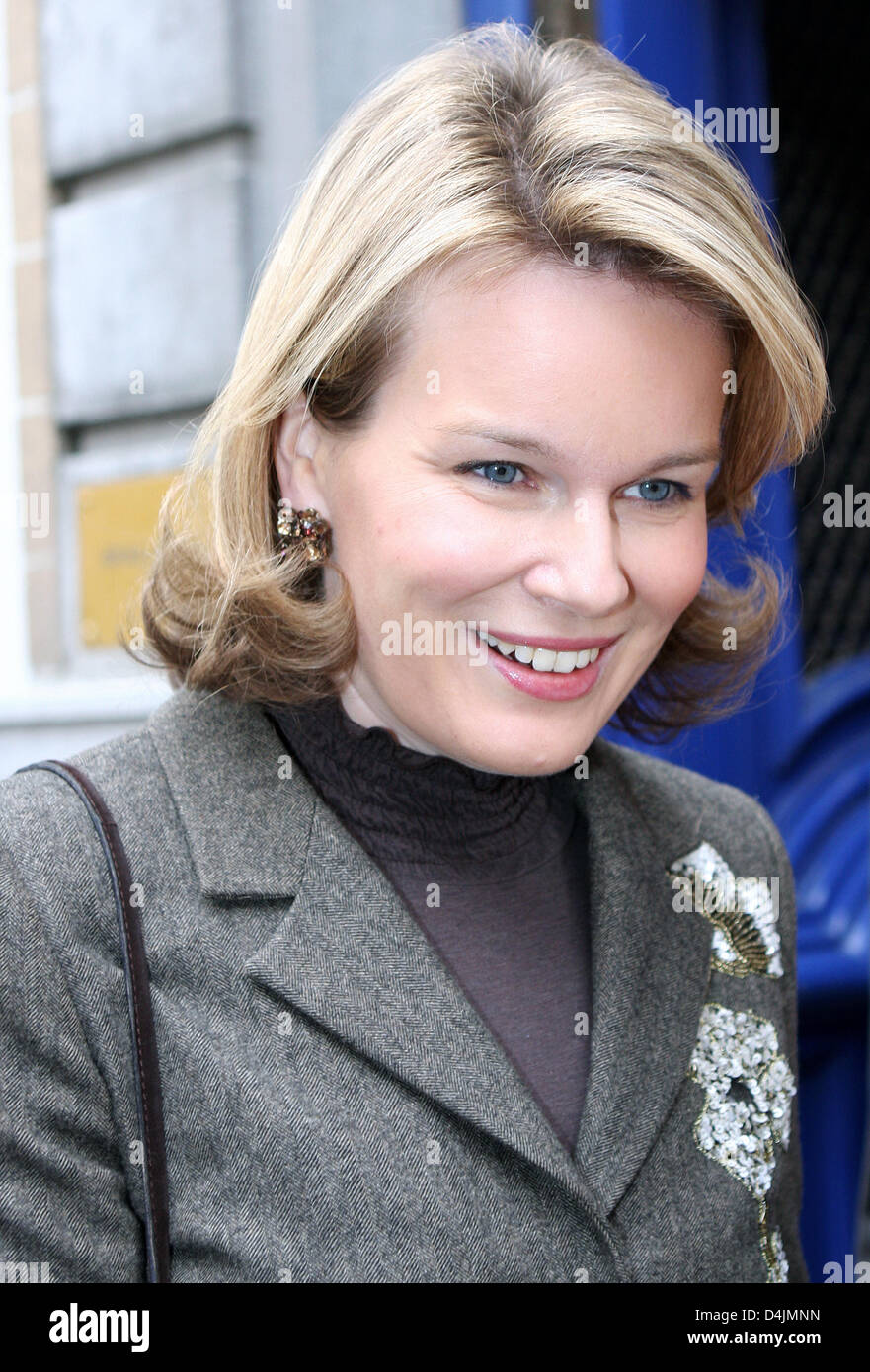 Crown Princess Mathilde of Belgium visits the new Braille museum on the ...