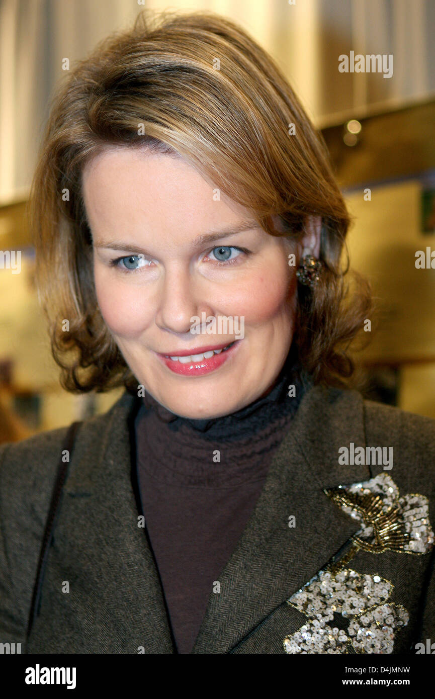 Crown Princess Mathilde of Belgium visits the new Braille museum on the ...