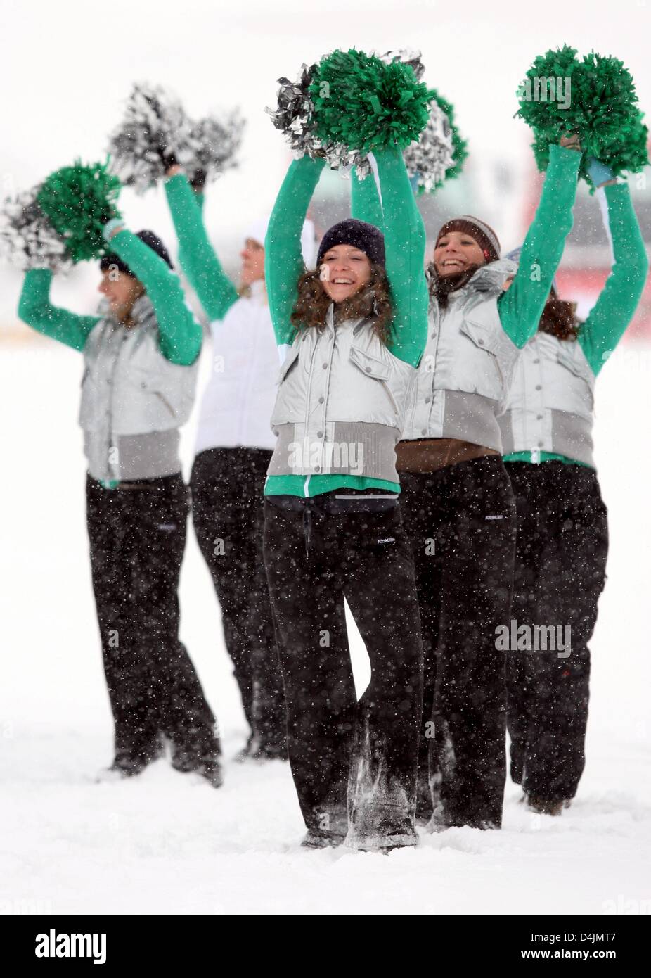 Cheerleaders entertain the spectators prior to the start of the Men?s ...