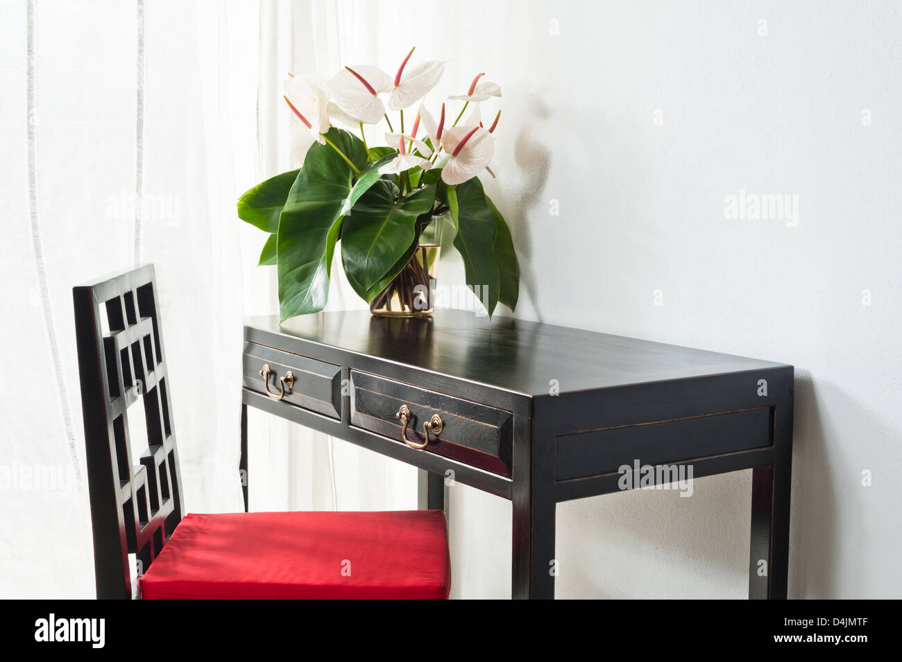 Luxury work desk next to bright window Stock Photo - Alamy