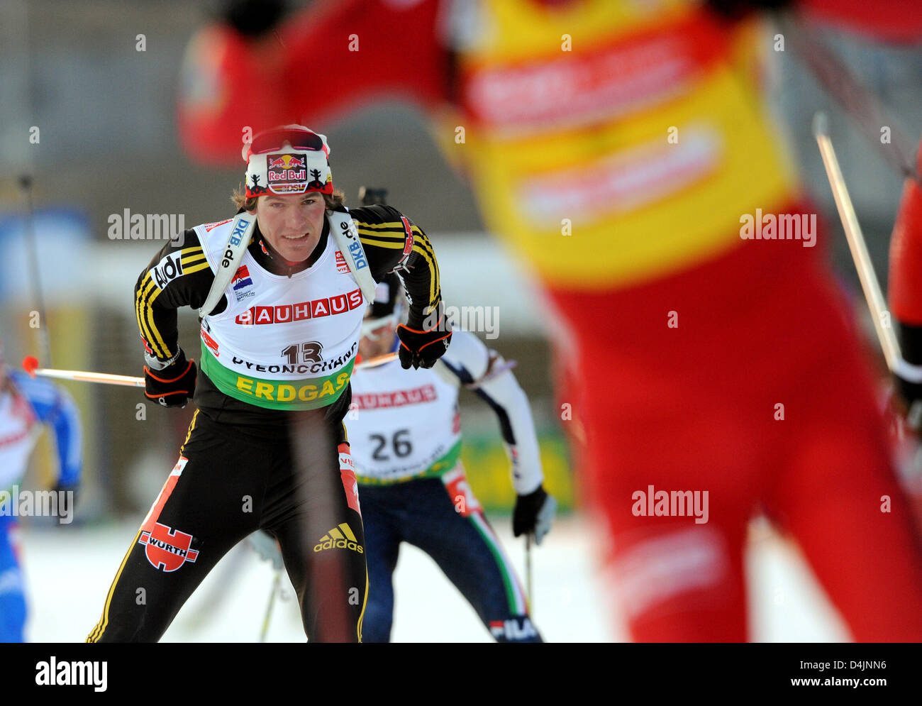German biathlete Michael Roesch (L) shown in action during the men?s ...