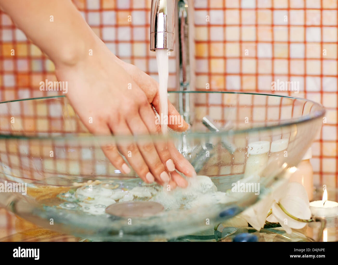Washing of hands under running water Stock Photo - Alamy