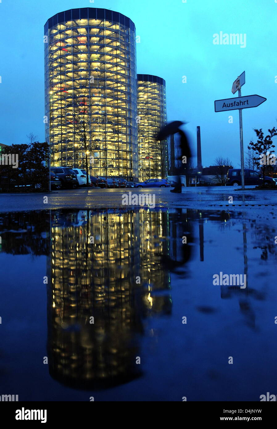 The delivery towers of Volkswagen are pictured in Wolfsburg, Germany ...