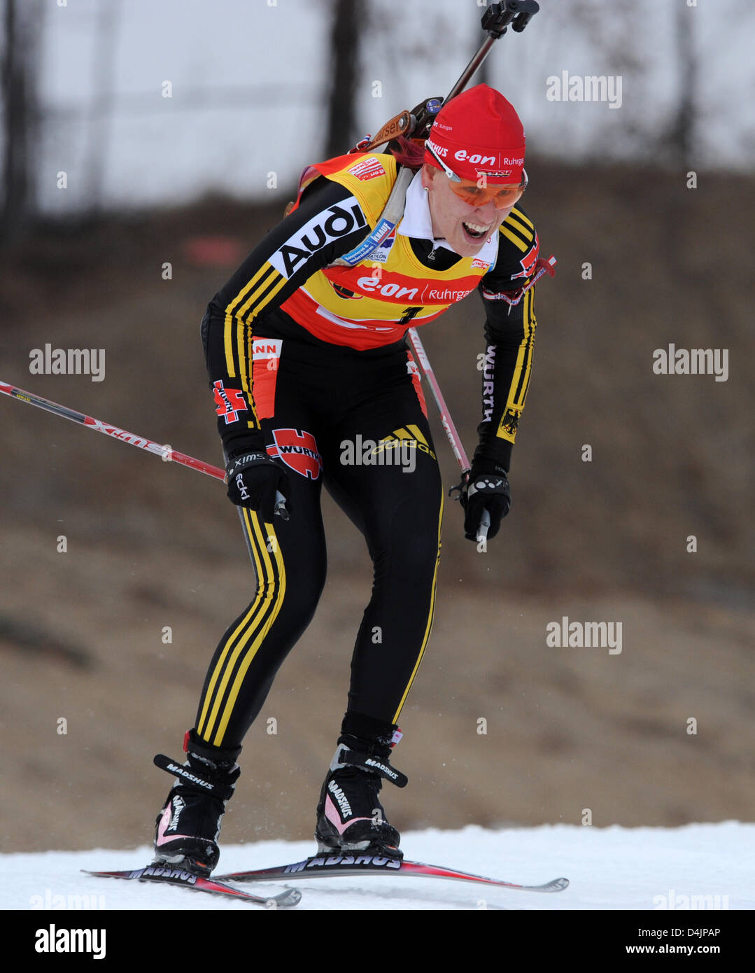 German biathlete Kati Wilhelm is pictured in action during the women?s ...
