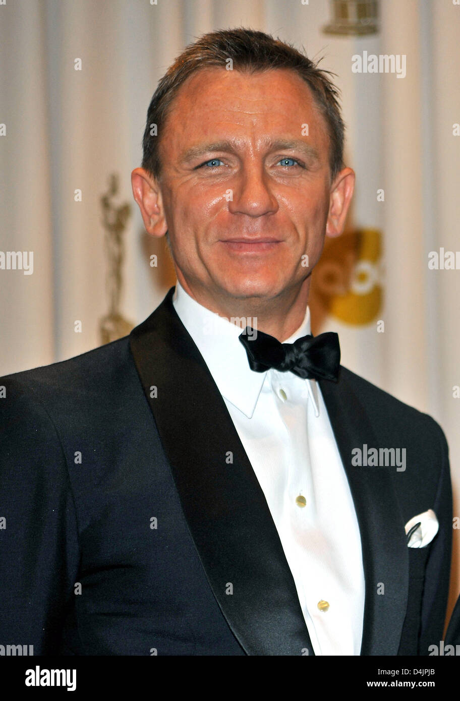 British actor Daniel Craig poses in the press room during the 81st ...