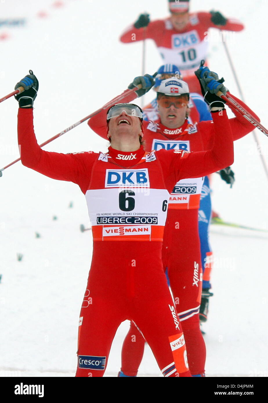 Norway?s Ola Vigen Hattestad (front) celebrates ahead of countrymen ...