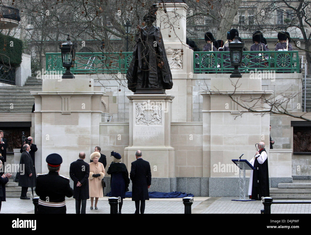 The statue of Queen Mother is pictured along the Mall in London, Great ...