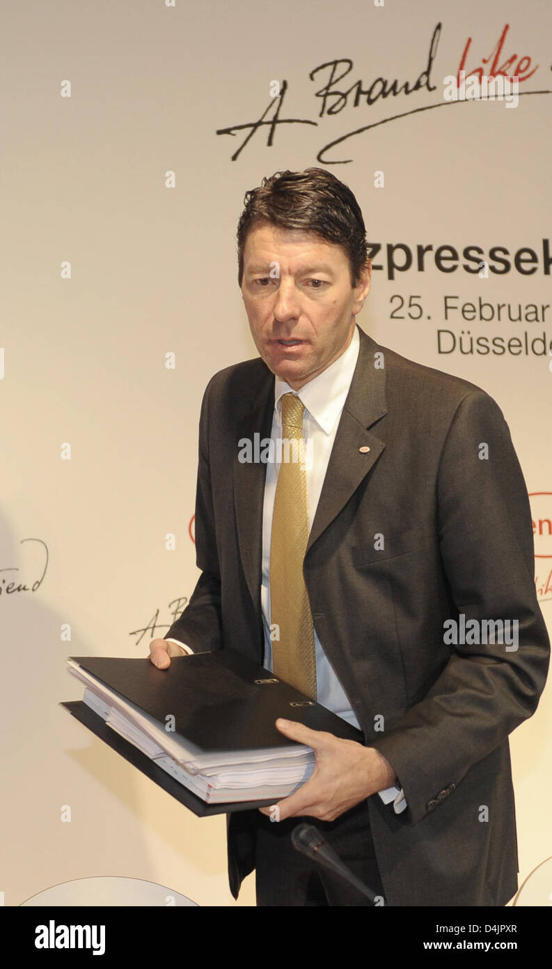 Henkel-CEO Kasper Rorsted presents the 2008 business figures during a ...