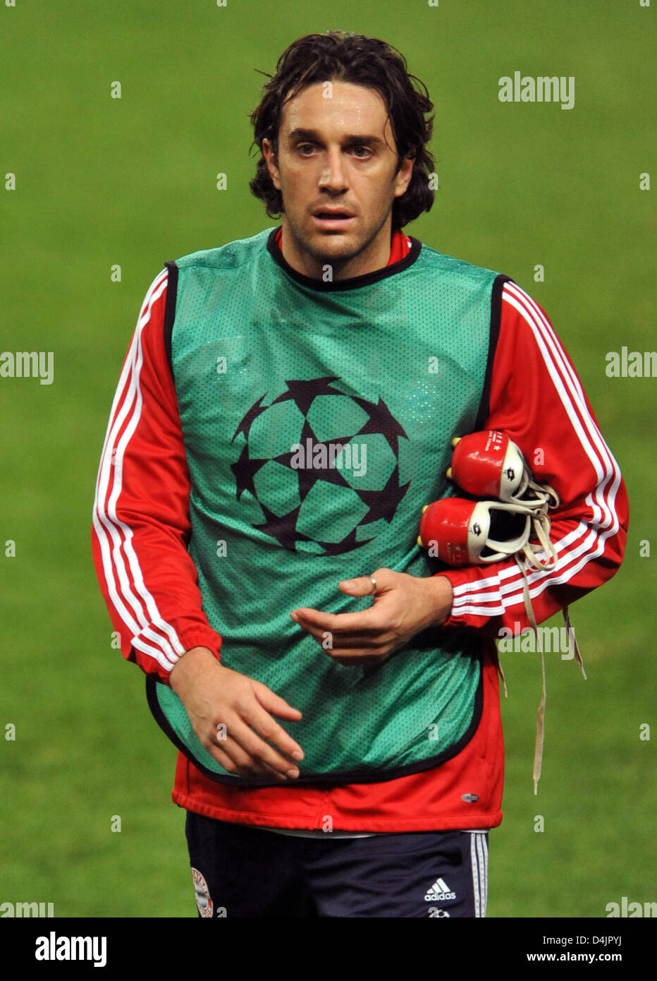 Luca Toni of German Bundesliga club FC Bayern Munich shown during a ...