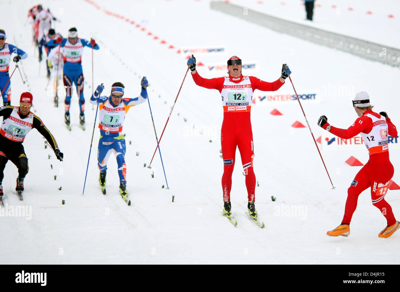 Norway?s cross-country skiers Ola Vigen Hattestad (2-R) and Johan ...
