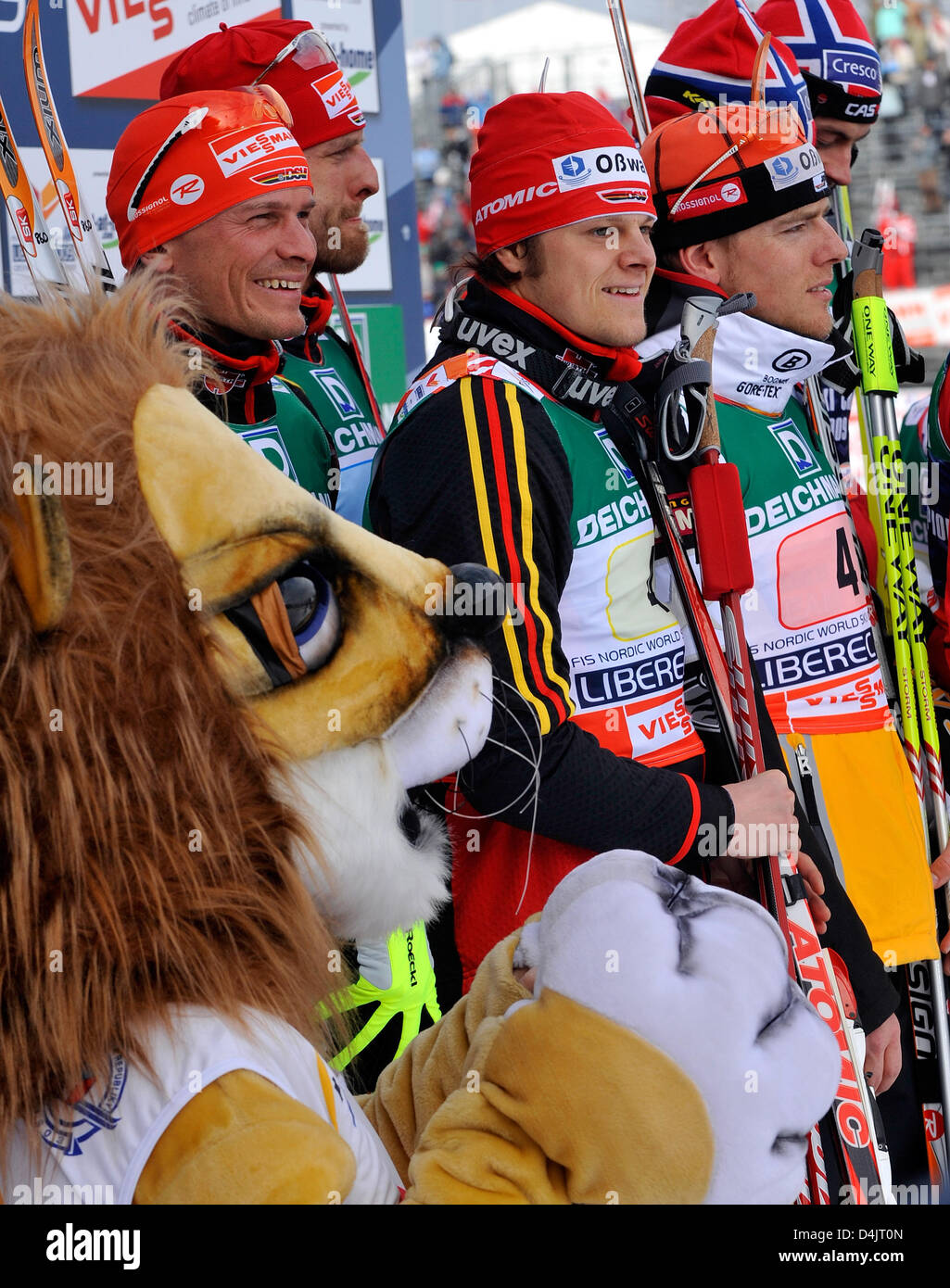 (L-R) Germany?s Tobias Angerer, Axel Teichmann, Franz Goering, and Jens ...