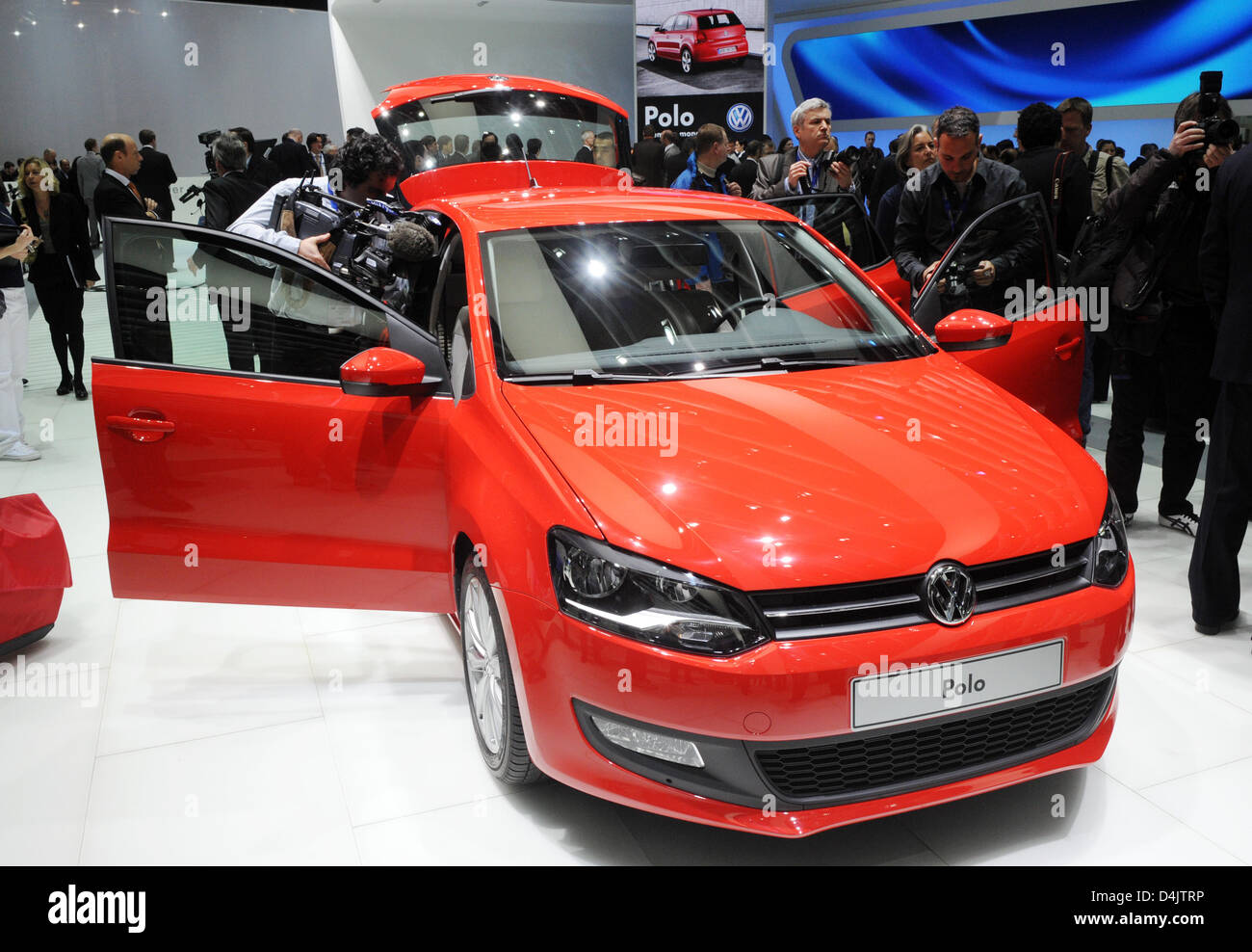 The new Volkswagen Polo is presented at the 79th Geneva Motor Show in ...