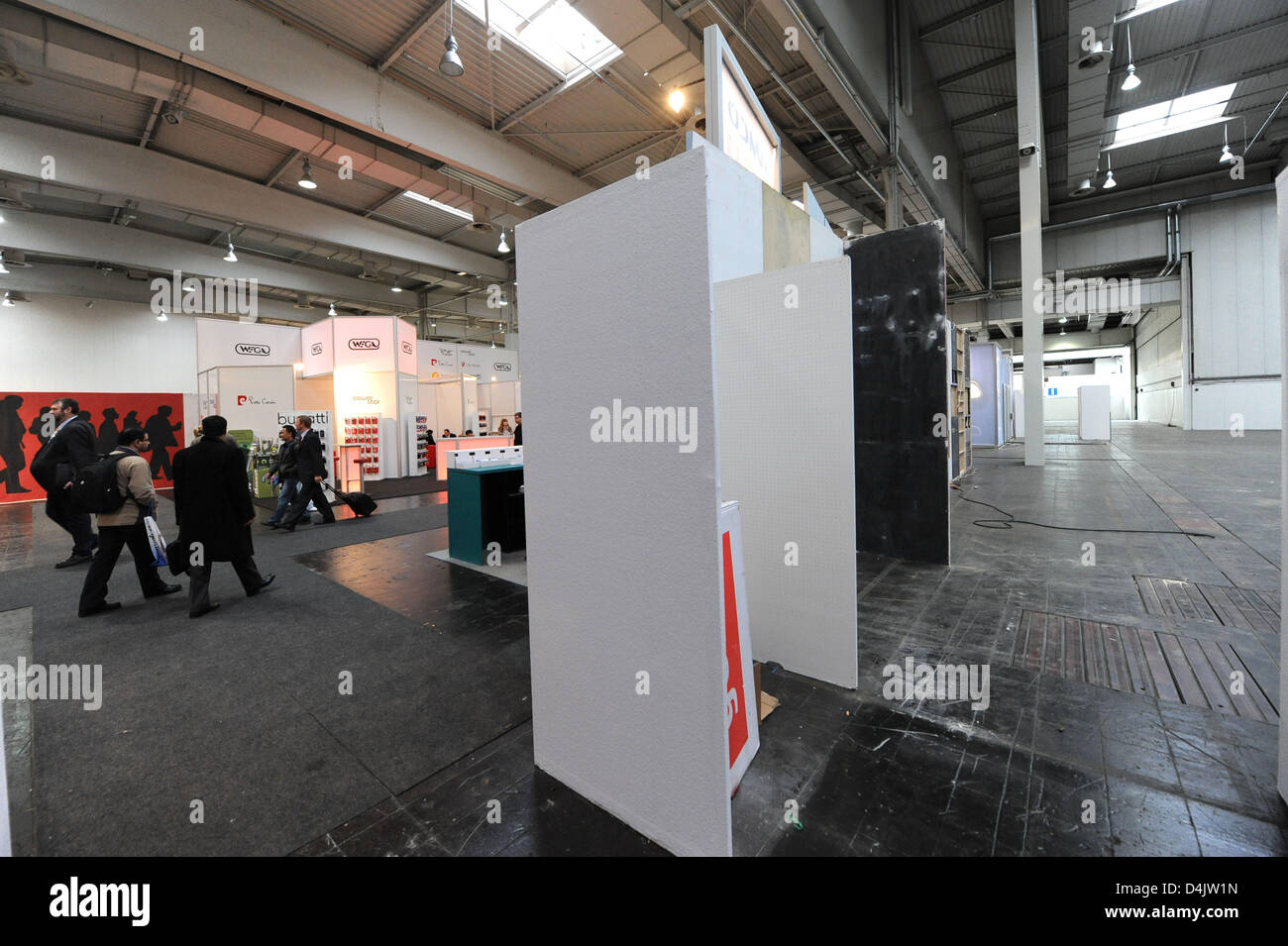 A rather empty exhibition hall seen during the CeBIT 2009 trade show in Hanover, Germany, 03 ...