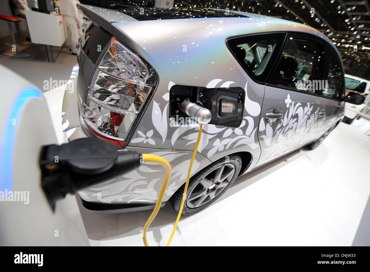 A Toyota Plug-in Hybrid on display at the 79th Geneva Motor Show in ...