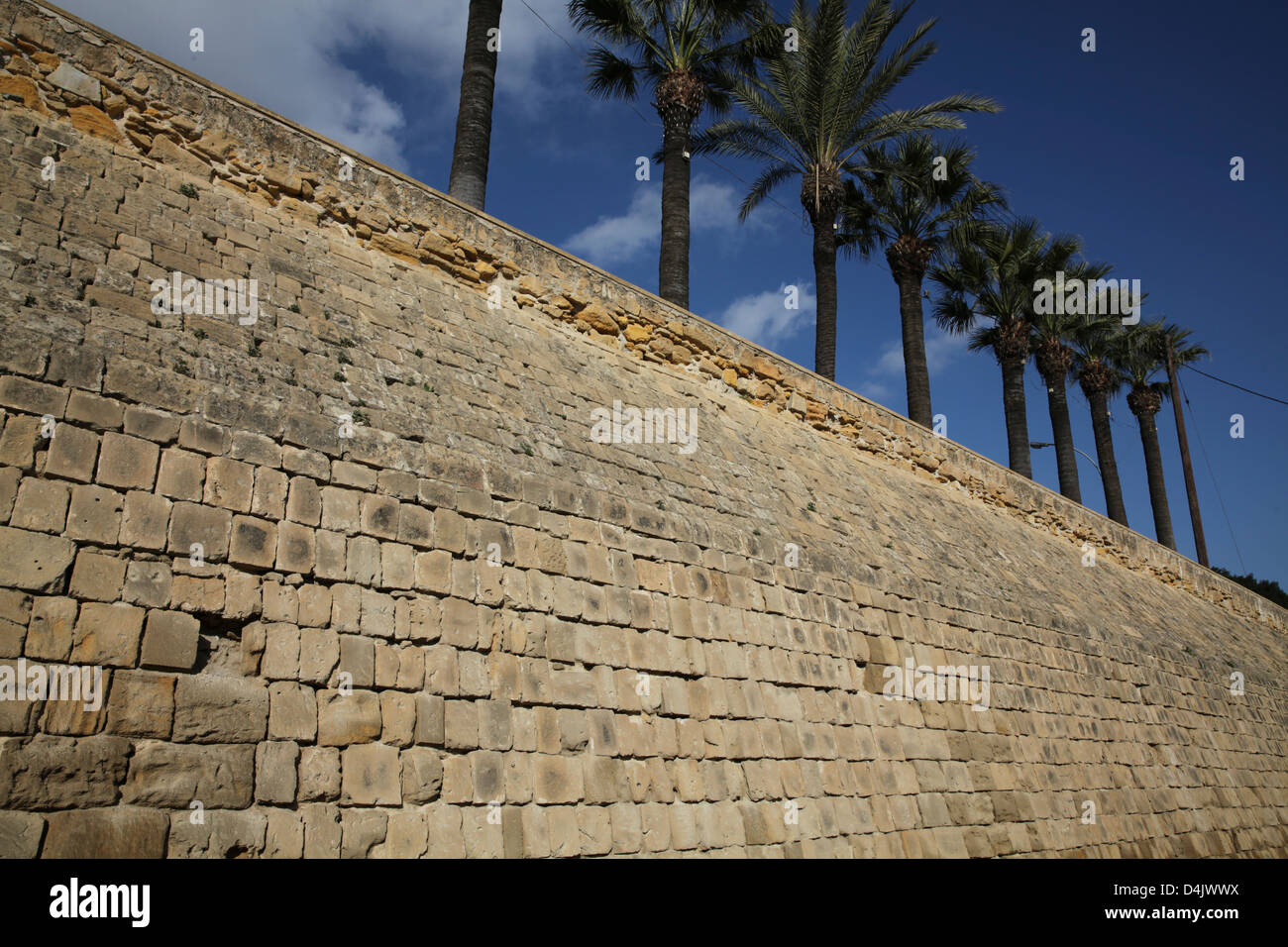A part of a castle late at Nicosia with palms Stock Photo - Alamy