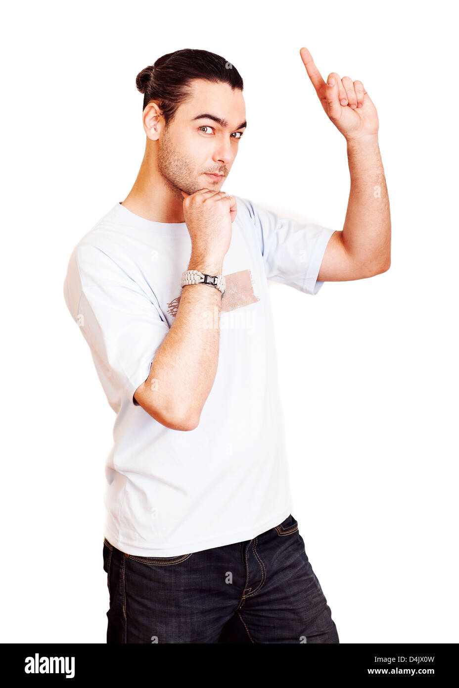 Young happy man. Isolated over white background Stock Photo - Alamy