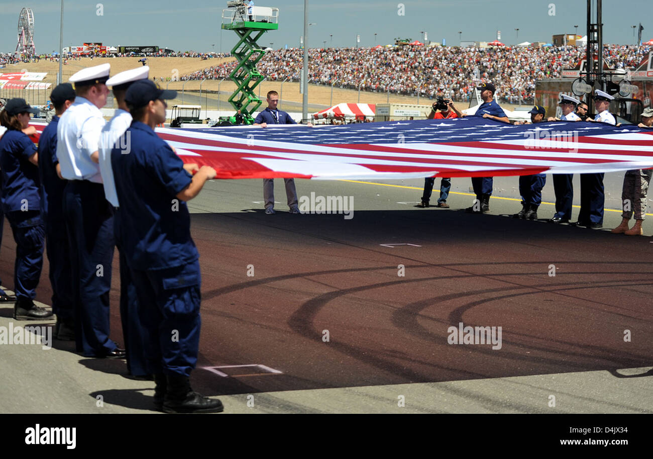 National ensign displayed at Infineon Raceway Stock Photo - Alamy