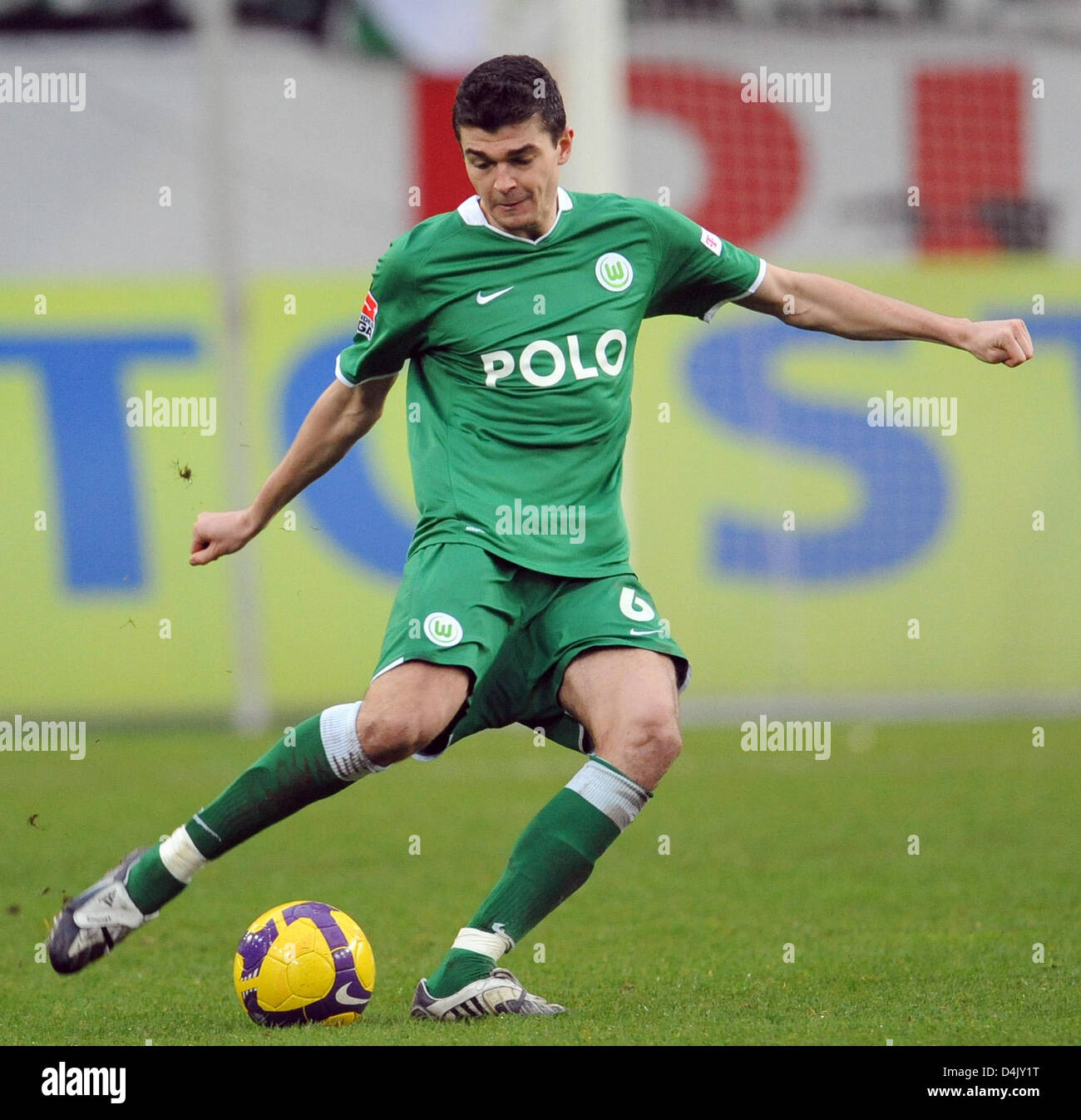 Wolfsburg?s Jan Simunek controls the ball in the German Bundesliga ...