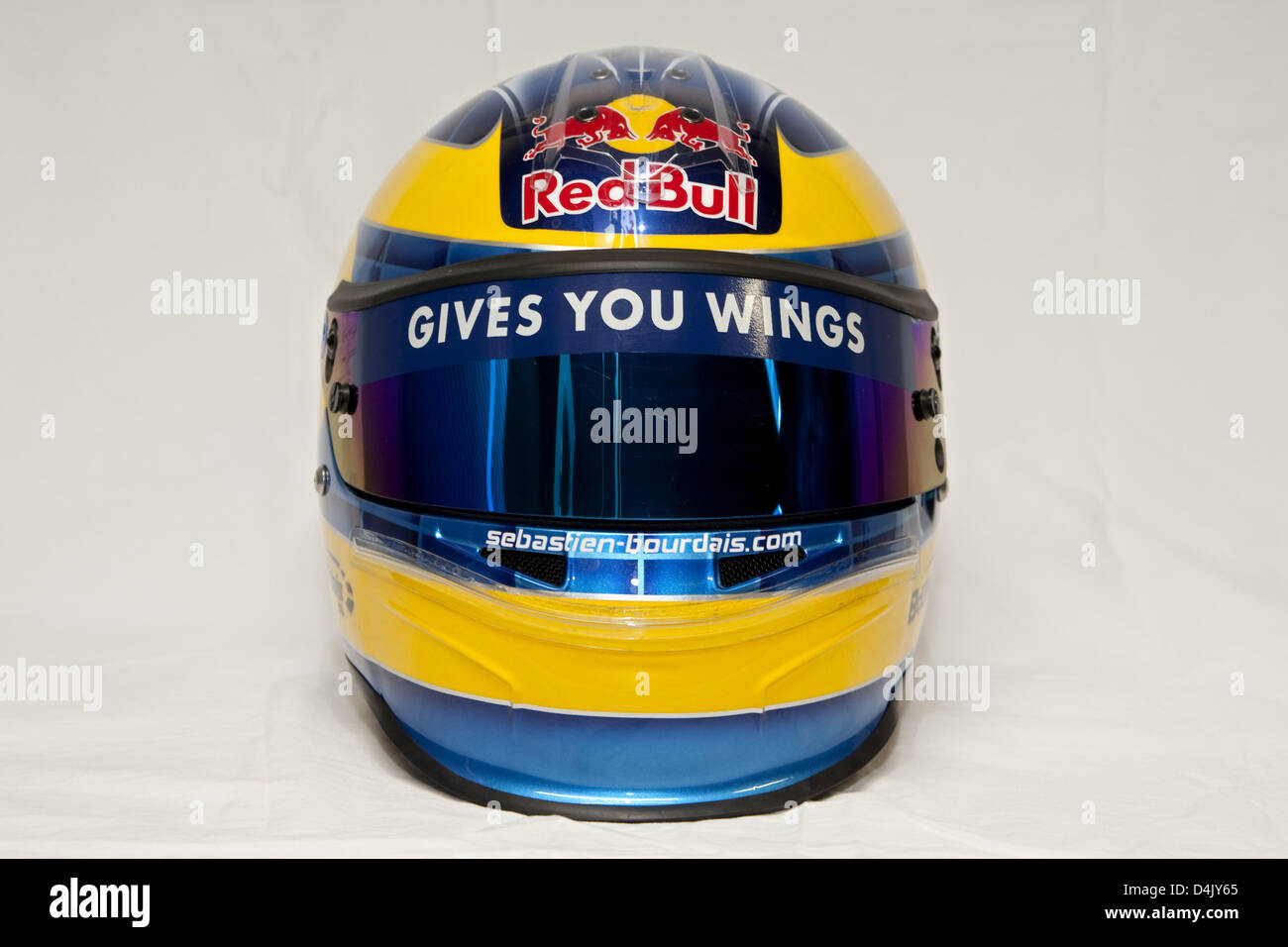 The helmet of Formula One driver Sebastian Bourdais of team Toro Rosso ...