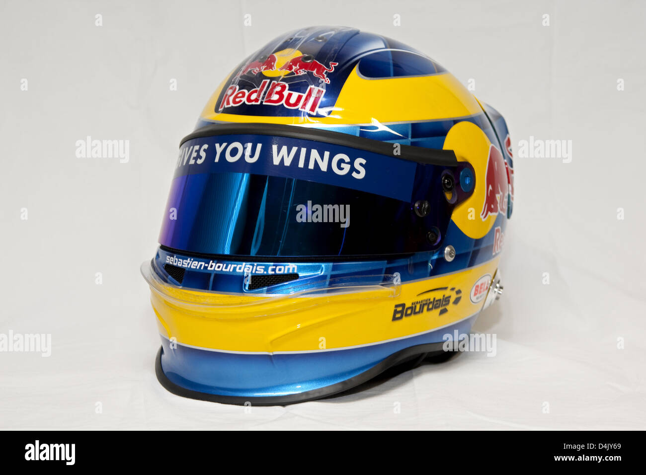 The helmet of Formula One driver Sebastian Bourdais of team Toro Rosso ...