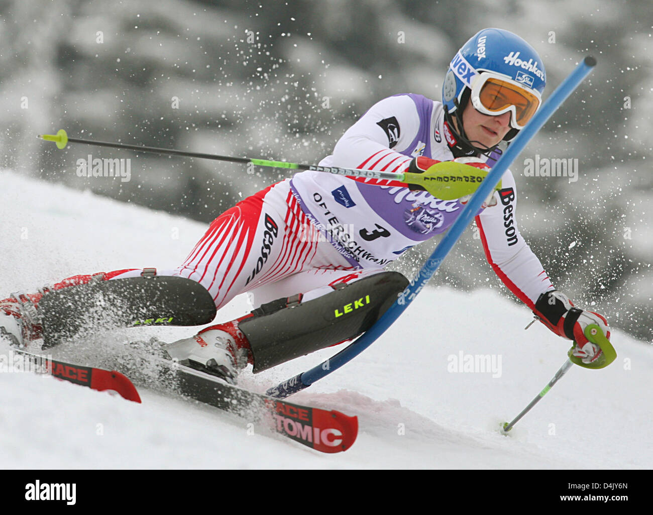 Austrian skier Kathrin Zettel seen in action during the second leg of ...