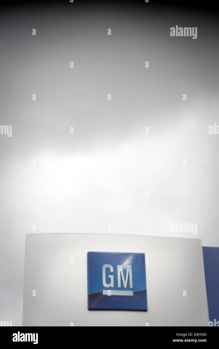 Dark clouds cast over the logo of US cargroup General Motors (GM ...