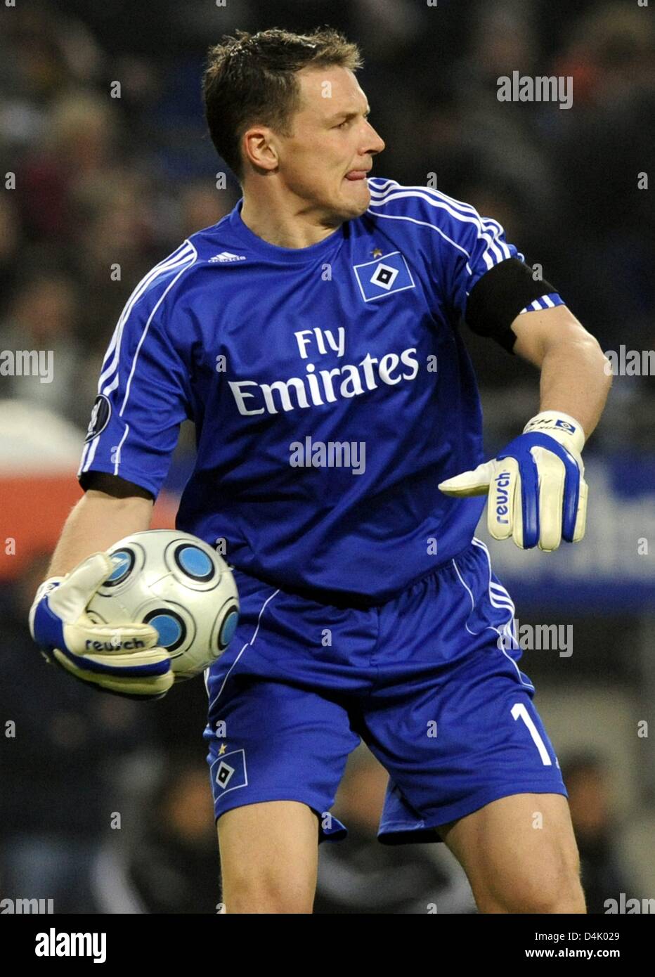 Hamburger SV goalkeeper Frank Rost is shown in action during the UEFA ...