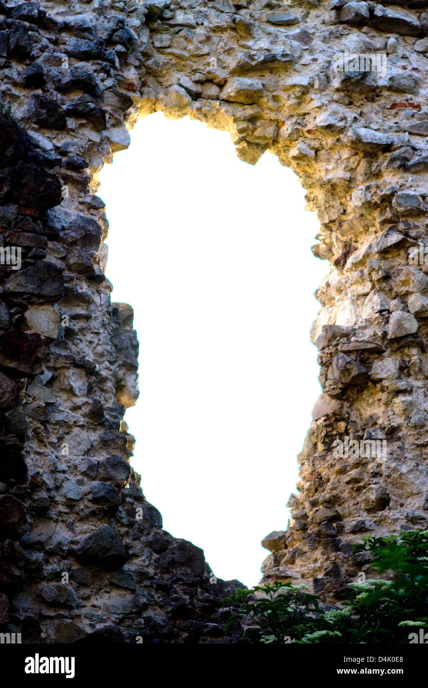 Window in an old stone fortress, stone frame Stock Photo - Alamy
